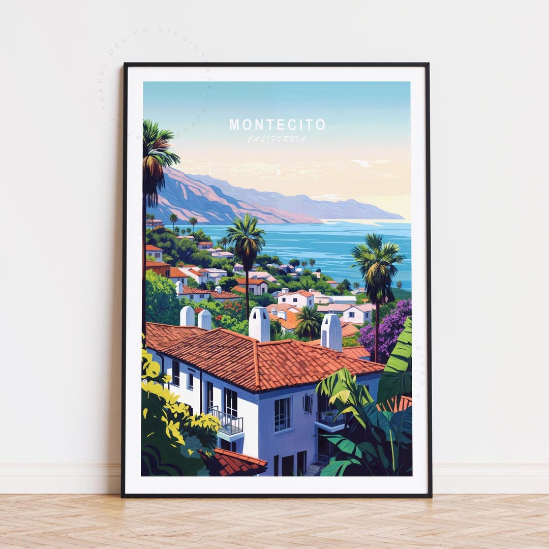 Montecito Travel Poster, California Wall Art, Montecito Print, Home ...