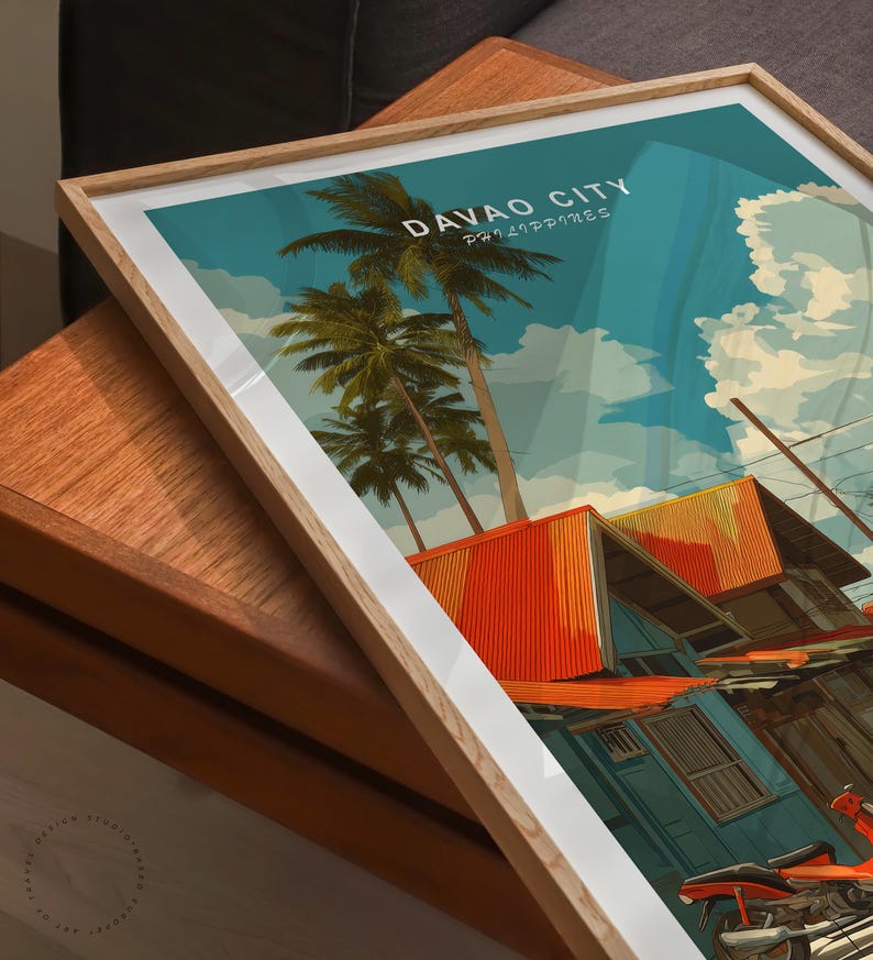 Davao City Travel Poster, Philippines Wall Art, Davao City Print, Home ...