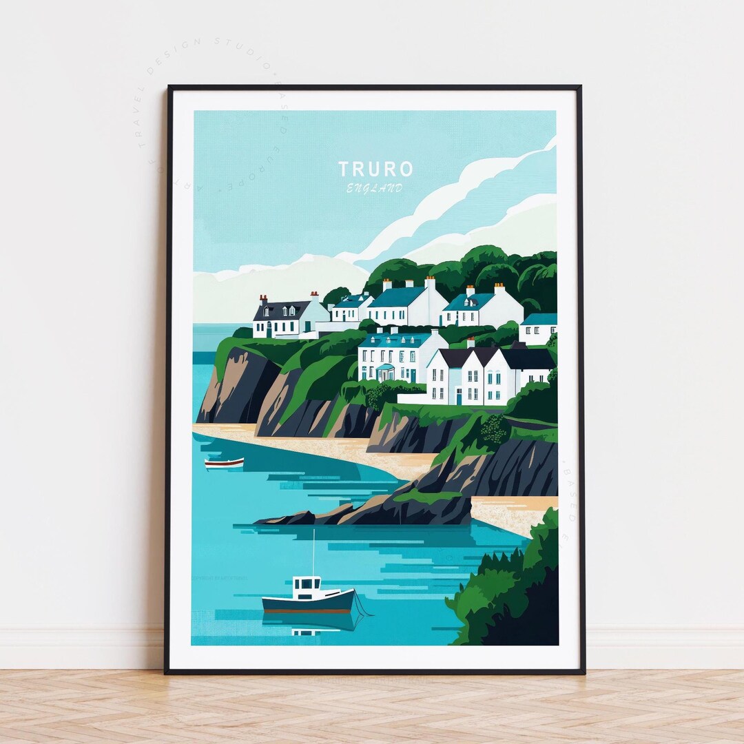 Truro Cornwall Travel Poster, England Wall Art, Truro England Print ...