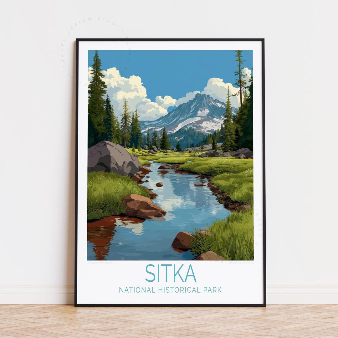 Sitka National Historical Park Travel Poster, Alaska Wall Art, Sitka ...