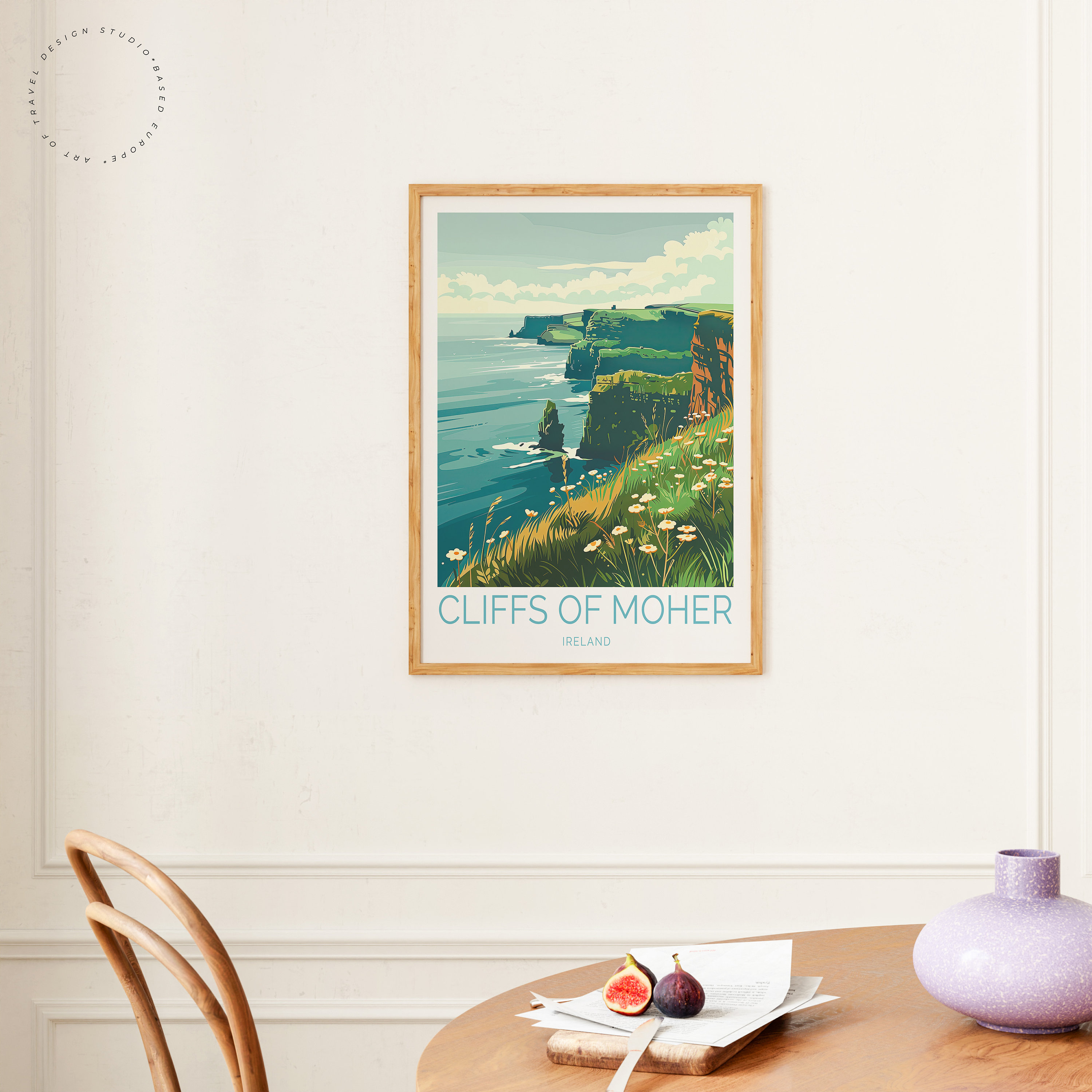 Cliffs of Moher Travel Poster, Ireland Wall Art, Cliffs of Moher ...