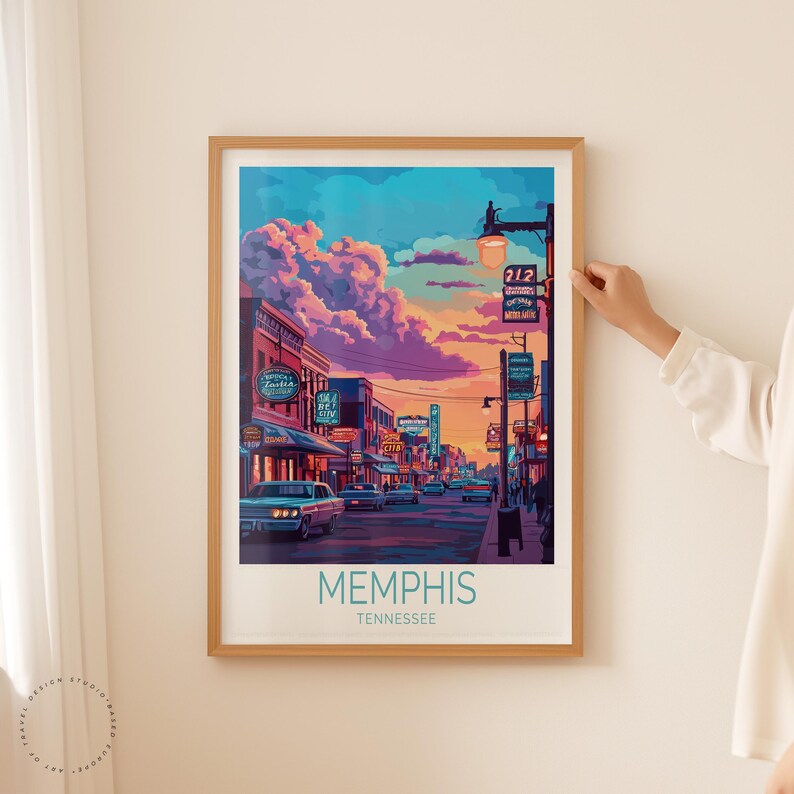 Memphis Tennessee Travel Poster, Tennessee Wall Art, Memphis Print ...