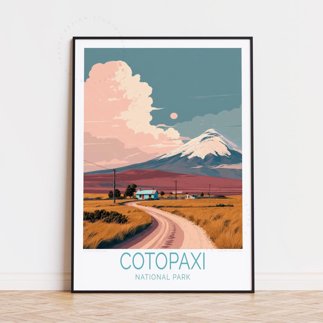 Cotopaxi National Park Travel Poster, Ecuador Wall Art, Parque Nacional ...