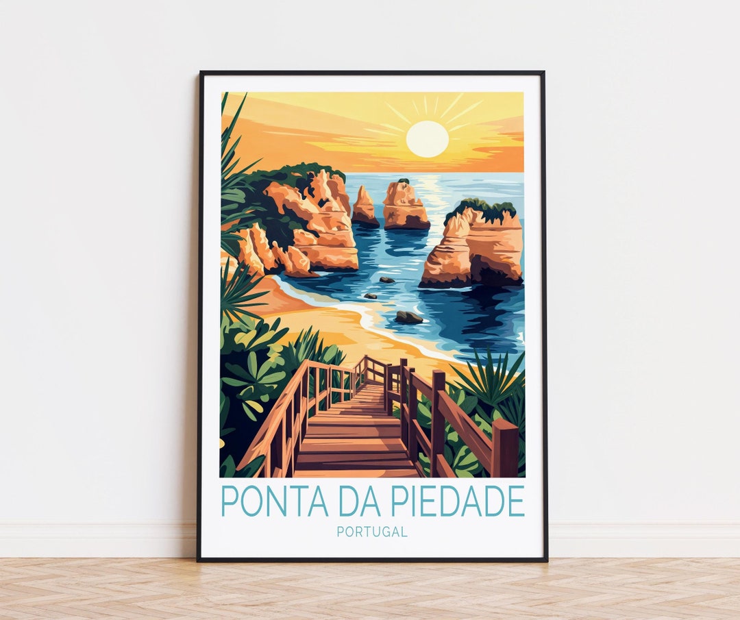 Ponta Da Piedade Travel Poster, Portugal Wall Art, Ponta Da Piedade ...
