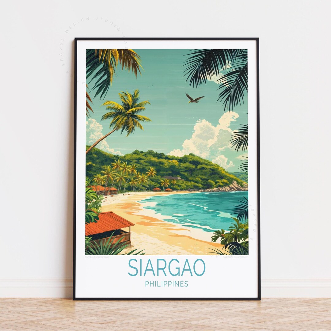 Siargao Travel Poster, Philippines Tacloban Wall Art, Siargao Island ...