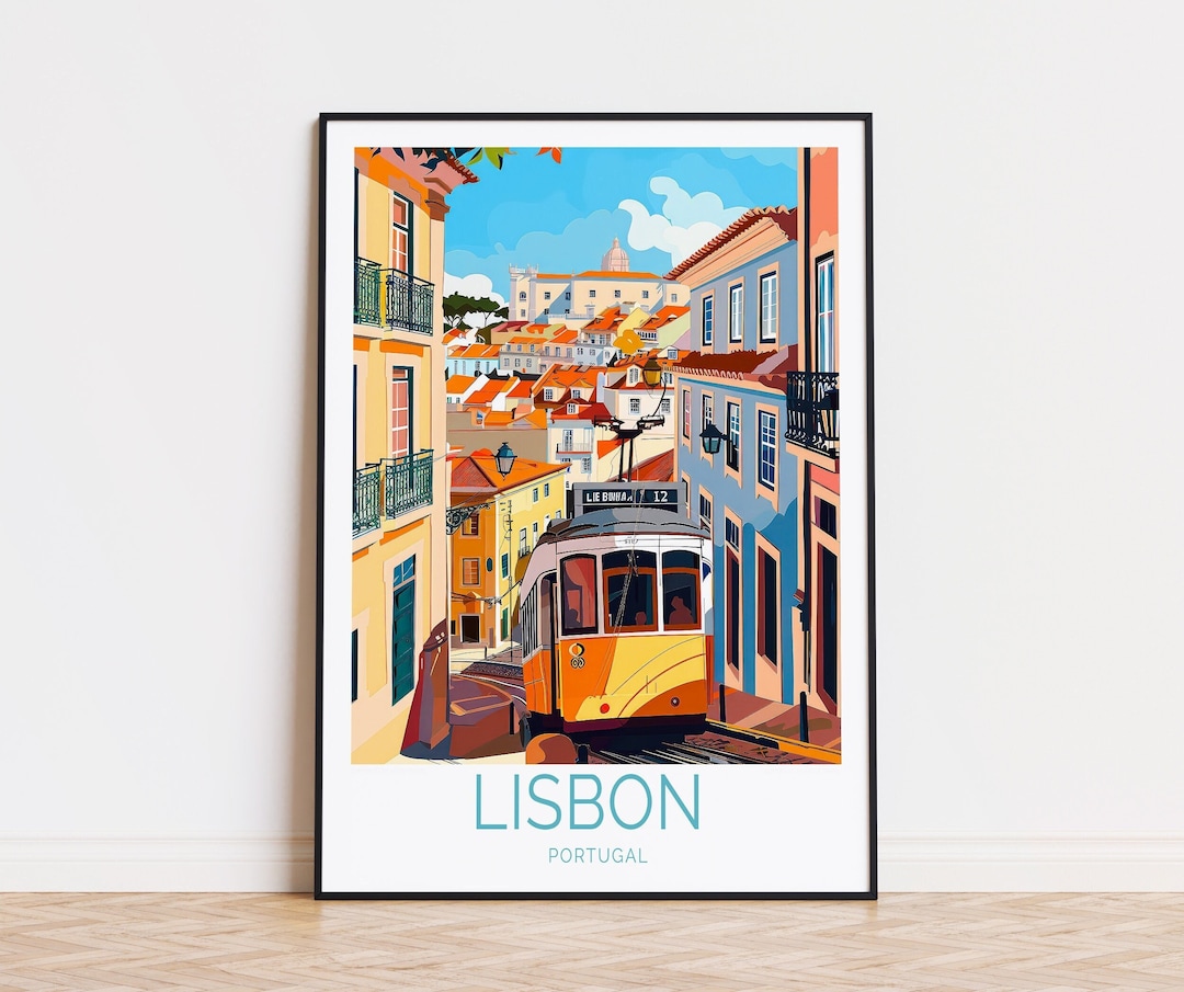 Lisbon Travel Poster, Portugal Wall Art, Lisbon Portugal Print ...