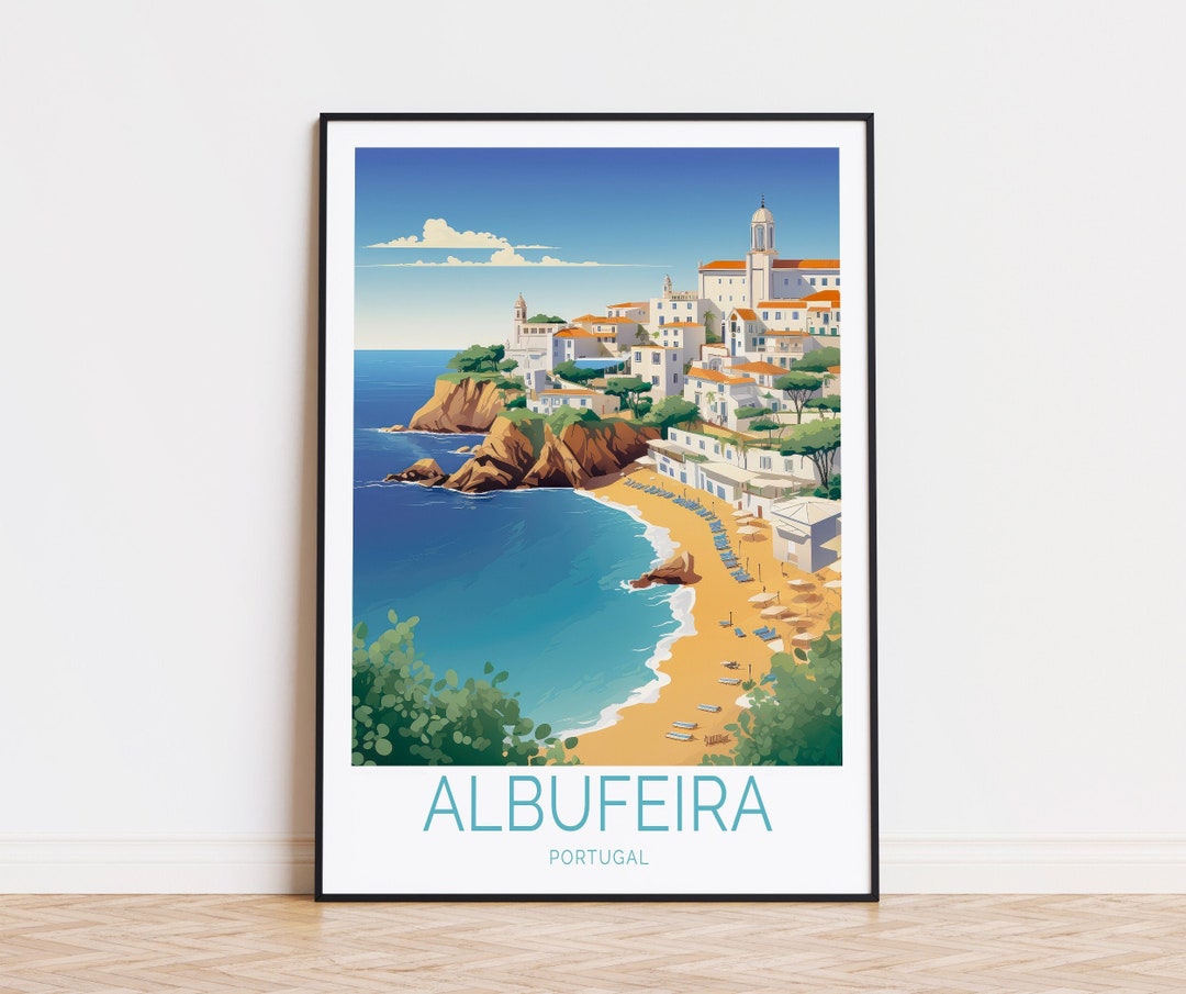 Albufeira Poster, Albufeira Portugal Wall Art, Travel Poster, Portugal ...