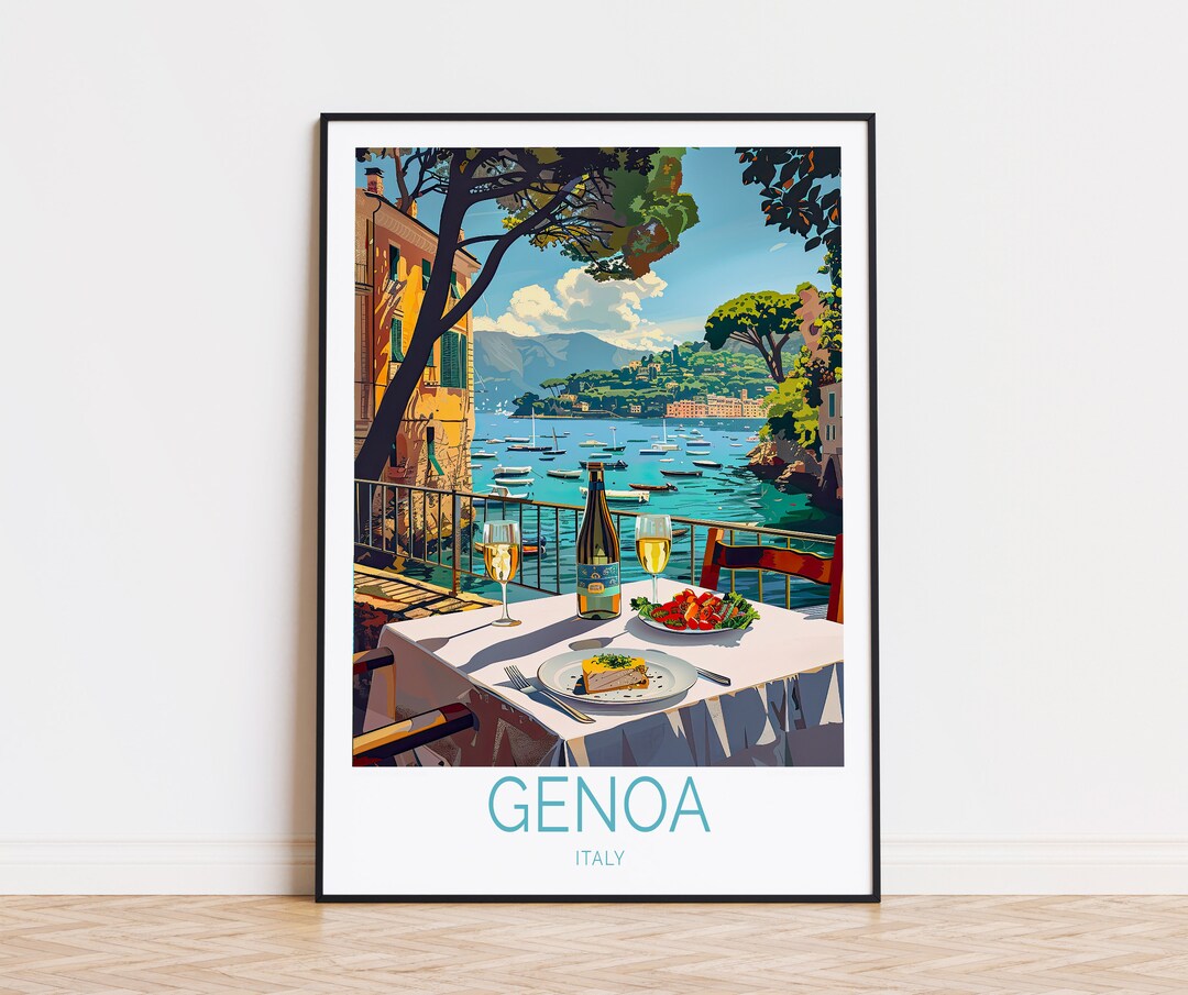 Genoa Italy Travel Poster, Italy Wall Art, Genoa Italy Print, Custom ...