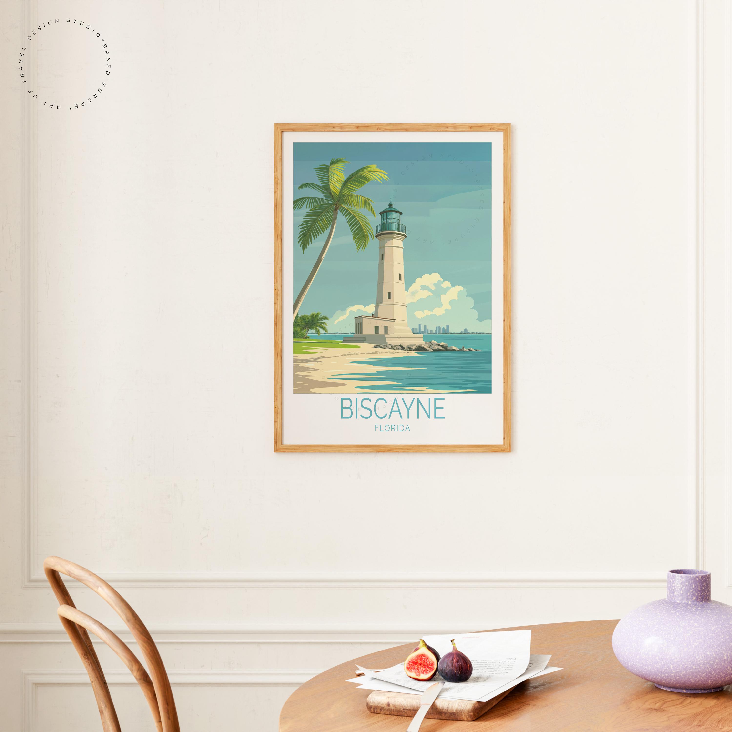Biscayne Florida Travel Poster, Florida Wall Art, Biscayne National ...