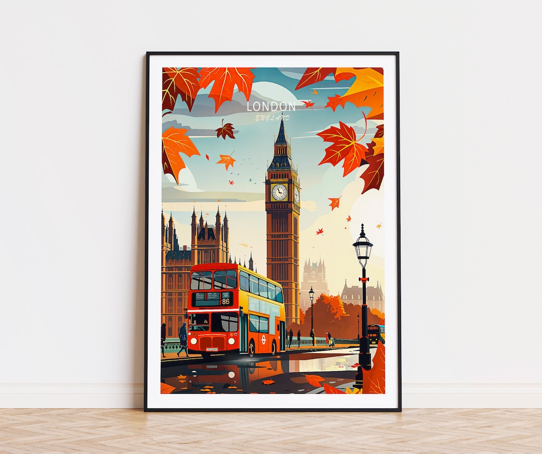 London UK Travel Poster, England Wall Art, London Print, Personalised ...