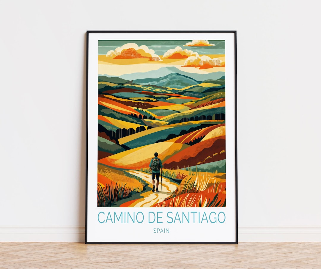 Camino De Santiago Travel Poster, Spain Wall Art, Camino De Santiago ...