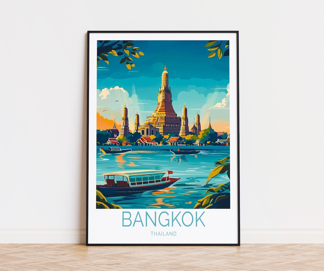 Bangkok Poster, Bangkok Thailand Wall Art, Thailand City Print, Bangkok ...