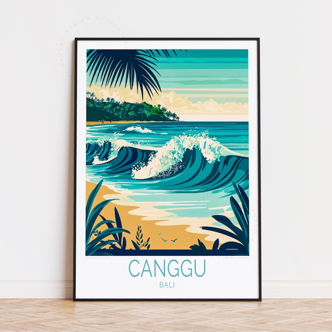 Canggu Bali Travel Poster, Bali Wall Art, Canggu Print, Housewarming ...