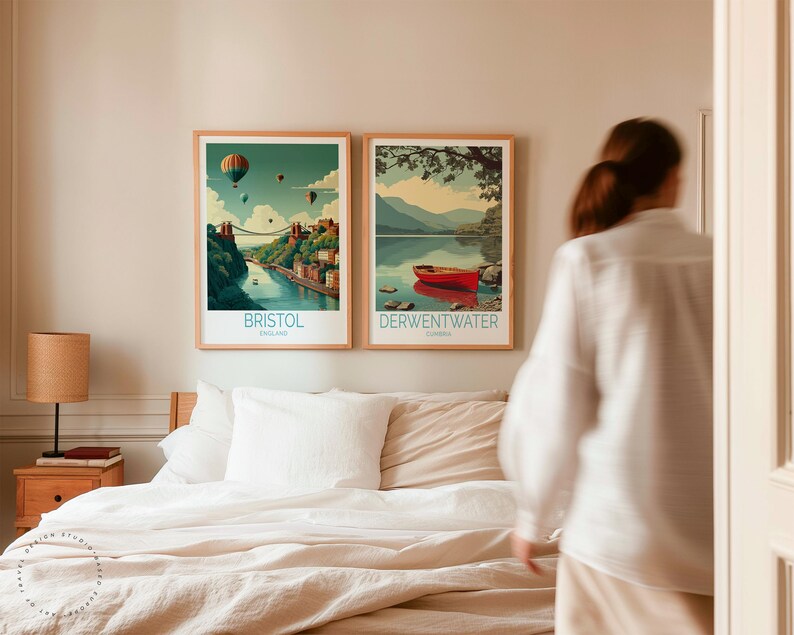 Bristol England Travel Poster Print, Clifton Suspension Bridge City ...