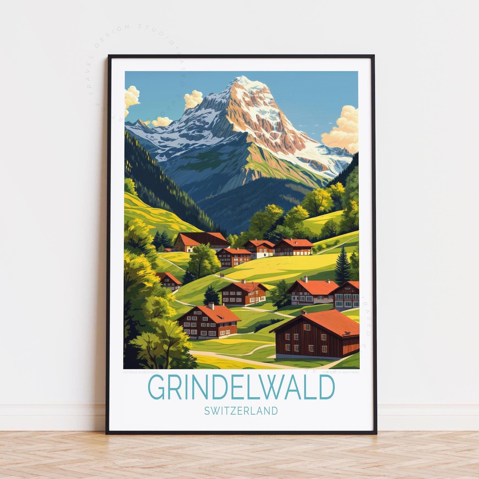 Grindelwald Travel Poster, Switzerland Wall Art, Grindelwald Print ...