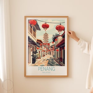 Penang Malaysia Travel Poster, Malaysia Wall Art, Penang Print, Home ...
