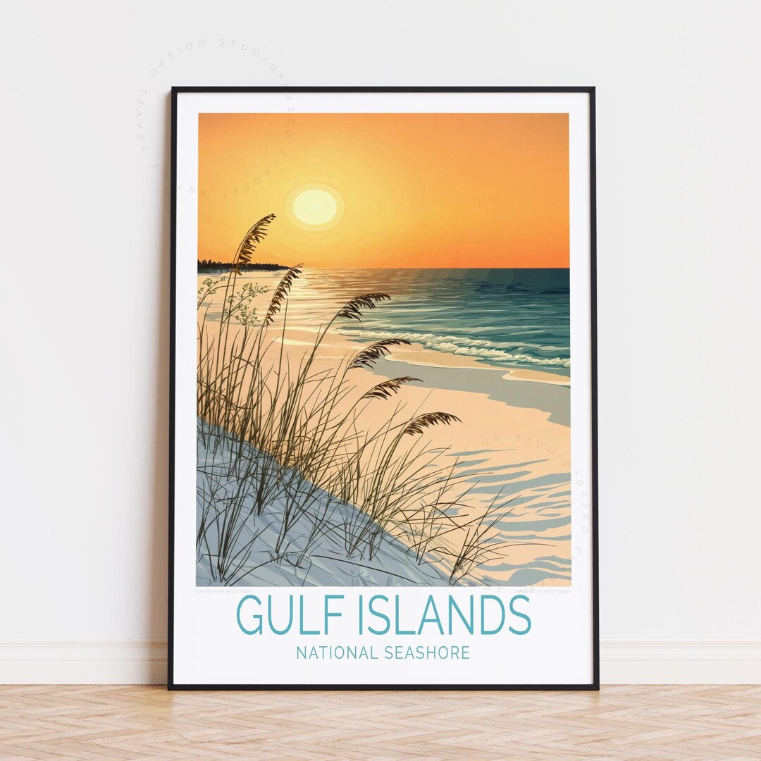 Gulf Islands National Seashore Travel Poster, United States Wall Art ...