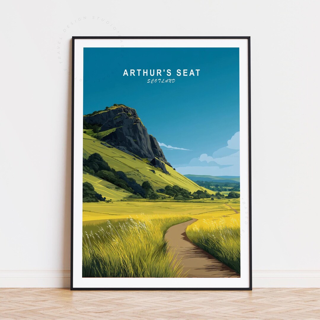 Arthur’s Seat Poster, Edinburgh Scotland Print, Edinburgh Travel Wall ...