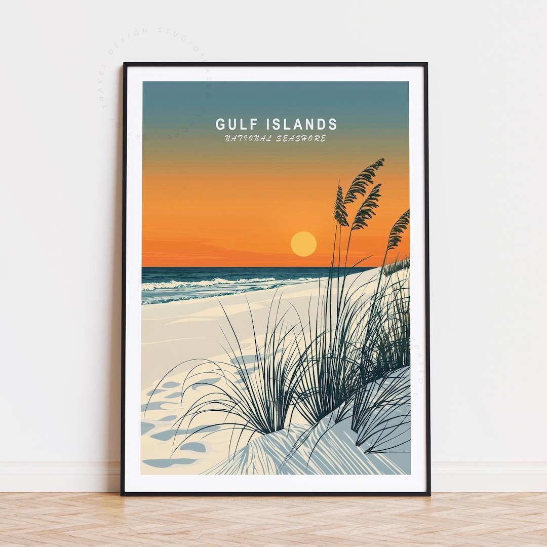 Gulf Islands National Seashore Travel Poster, United States Wall Art ...