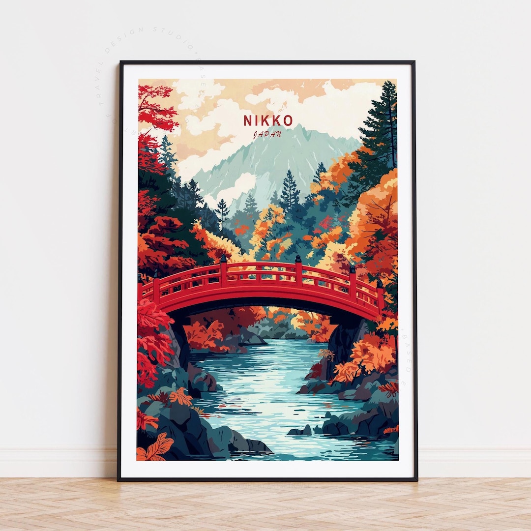 Nikko Japan Travel Poster, Japan Wall Art, Nikko Print, Home Decor ...