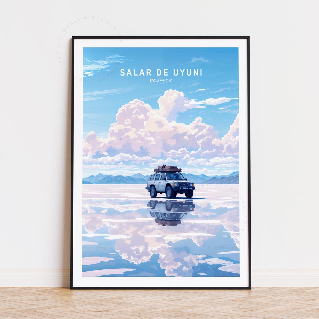 Salar De Uyuni Travel Poster, Bolivia Wall Art, Salar De Uyuni Print ...