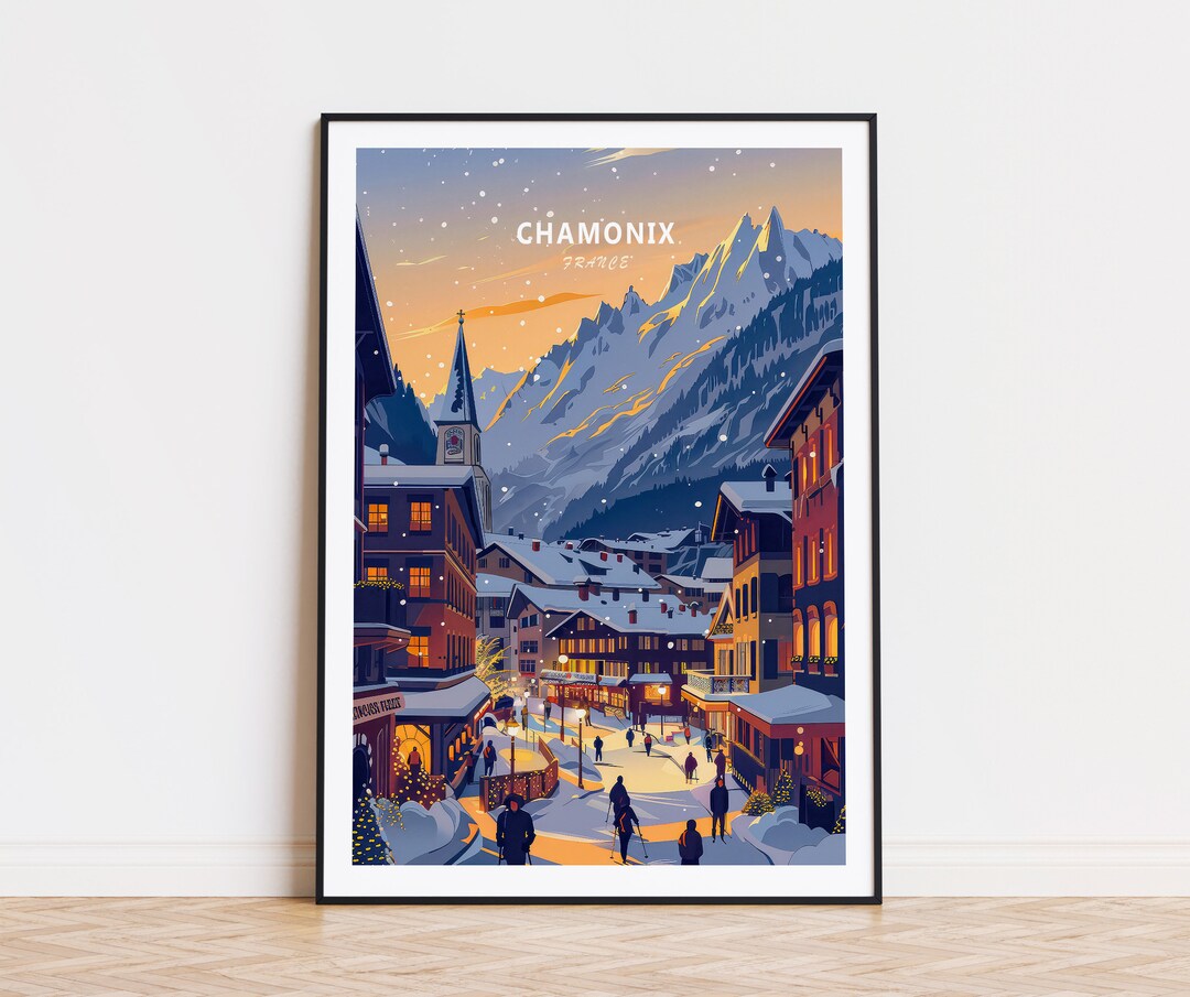 Chamonix France Travel Print, France Wall Art, Custom Travel Poster ...