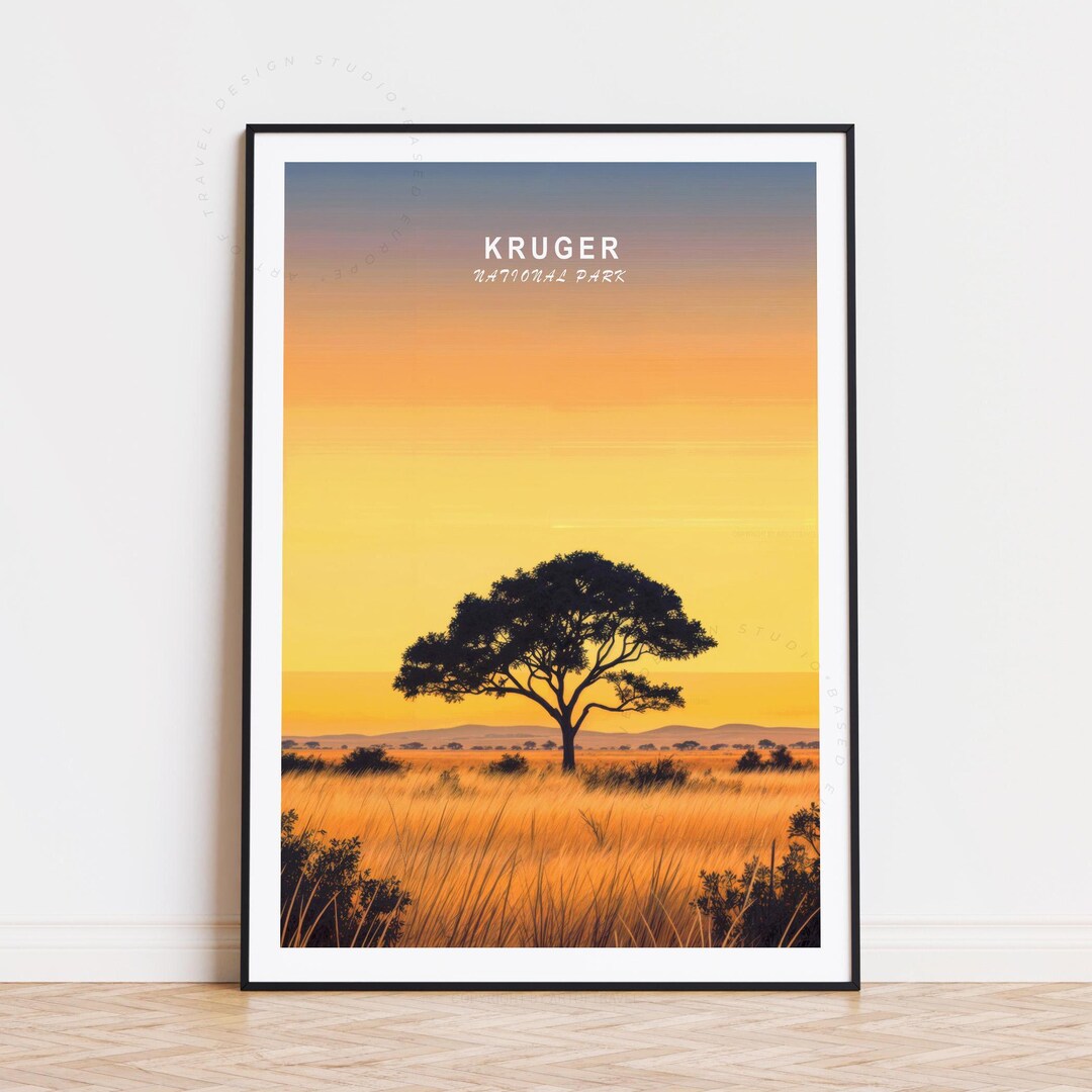 Kruger South Africa Travel Poster, South Africa Wall Art, Kruger ...
