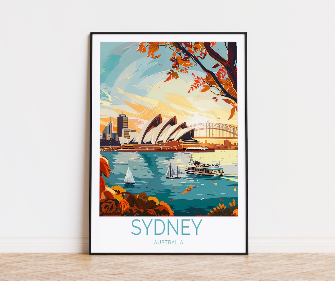Sydney Travel Poster, Sydney Wall Art, Australia Poster, Australia Wall ...