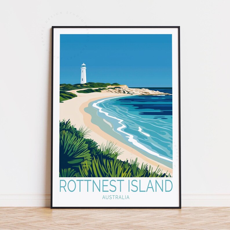 Rottnest Island Australia Travel Poster, Australia Wall Art, Rottnest ...