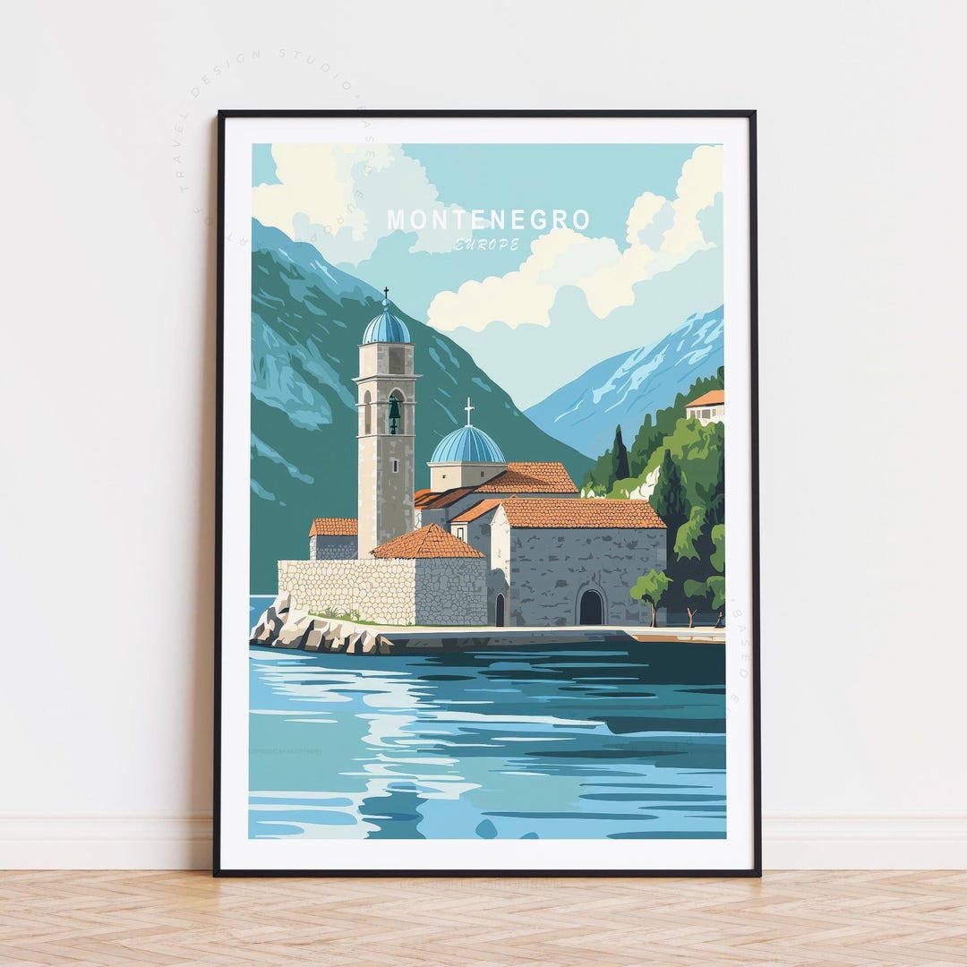 Montenegro Europe Travel Poster, Europe Wall Art, Montenegro Balkans ...
