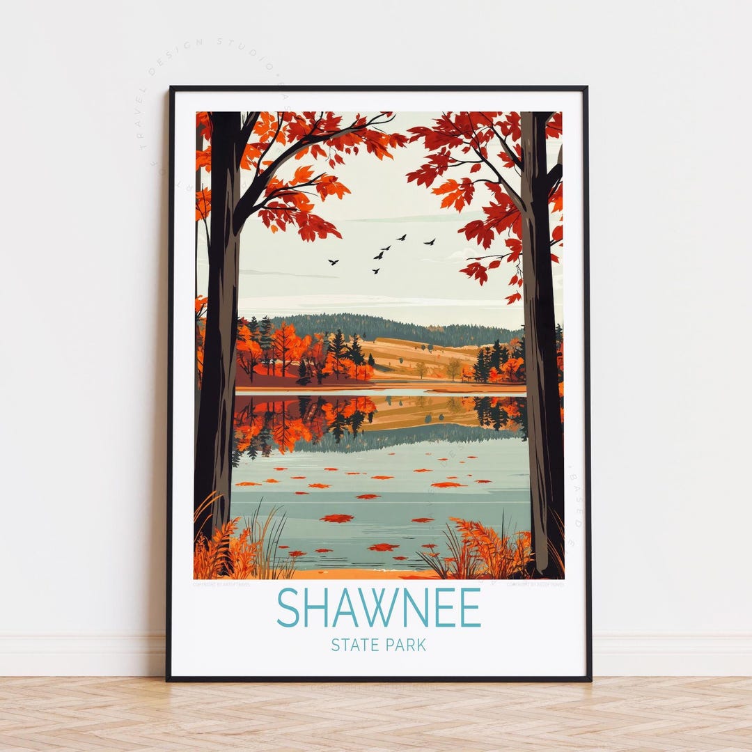 Shawnee State Park Travel Poster, Pennsylvania Wall Art, Shawnee State ...