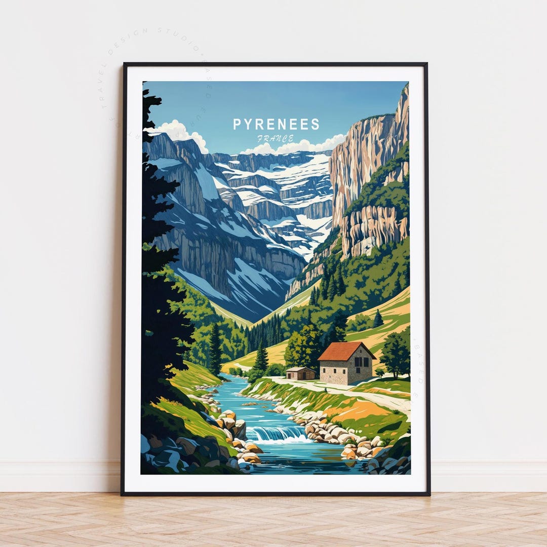 Pyrenees France Travel Poster, France Wall Art, Pyrenees National Park ...