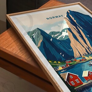 Norway Travel Poster, Norway Coast Print, Fjords Norway Wall Art ...