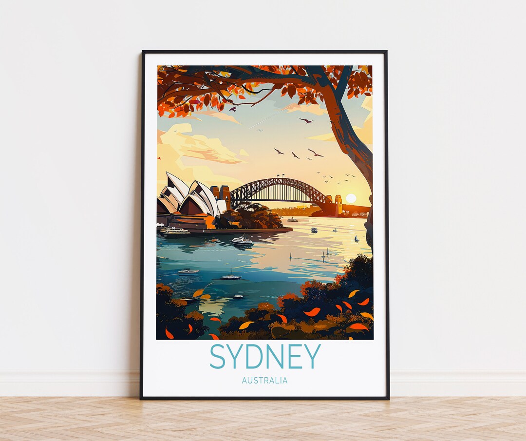 Sydney Travel Poster, Australia Wall Art, Sydney Australia Print ...