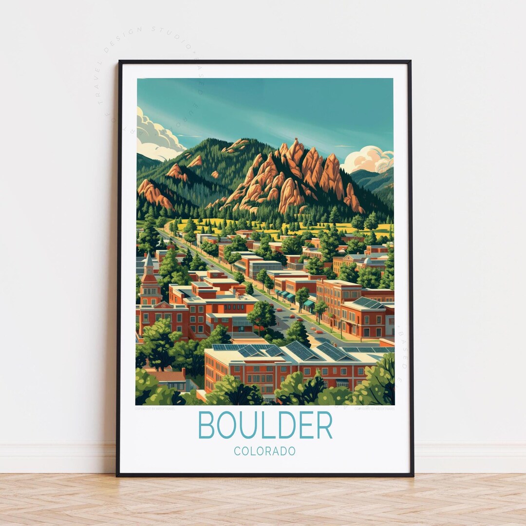 Boulder Colorado Travel Poster, Colorado Wall Art, Boulder Print ...