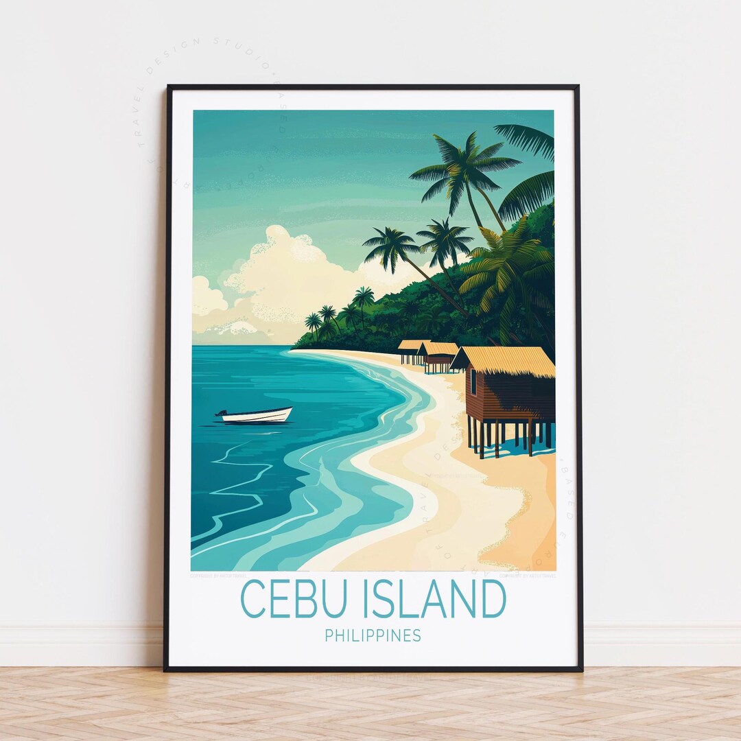 Cebu Island Indonesia Travel Poster, Indonesia Wall Art, Cebu Island ...