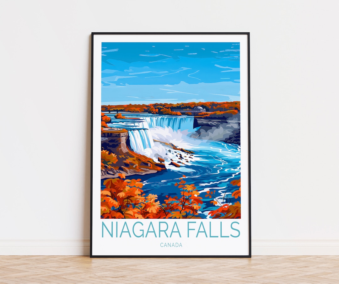 Niagara Falls Travel Poster, Canada Wall Art, Niagara Falls Poster ...