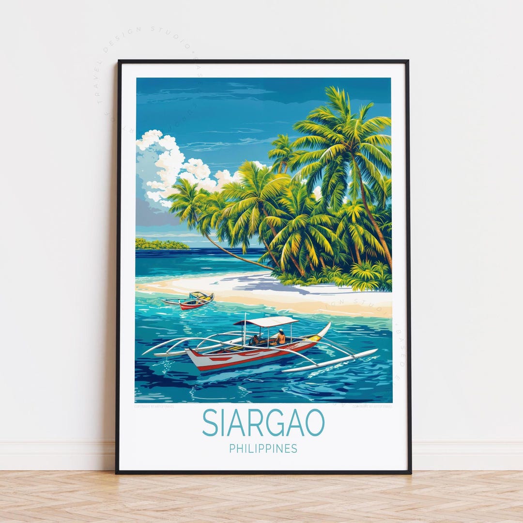Siargao Island Travel Poster, Philippines Wall Art, Siargao Print, Home ...