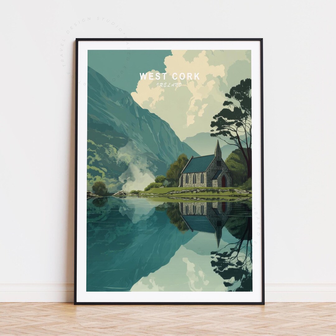 Cork Ireland Travel Poster, Ireland Wall Art, West Cork Ireland Print ...