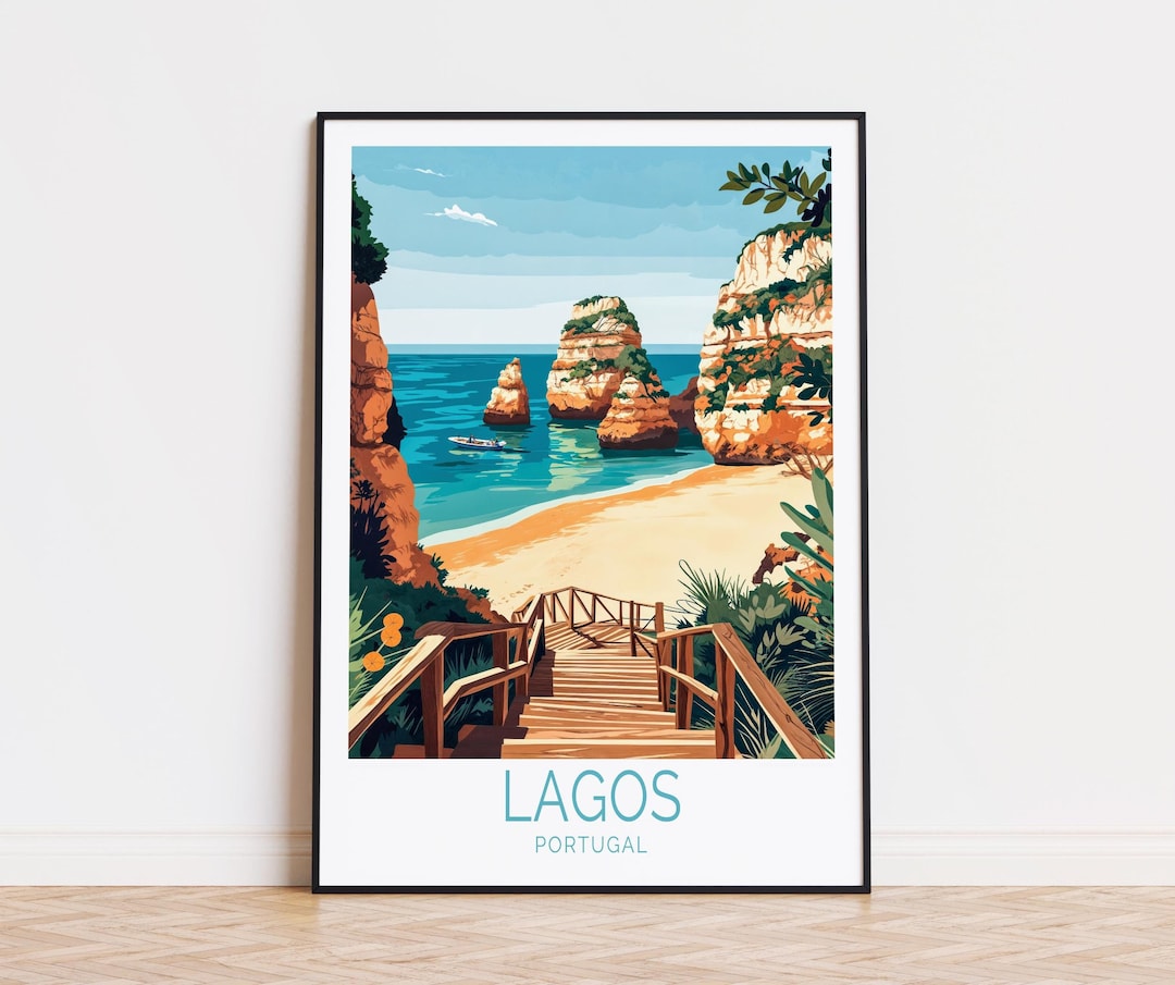 Lagos Portugal Travel Poster, Portugal Wall Art, Lagos Print, Home ...