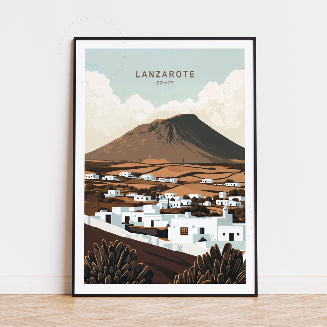 Lanzarote Travel Poster, Spain Wall Art, Lanzarote Print, Home Decor ...