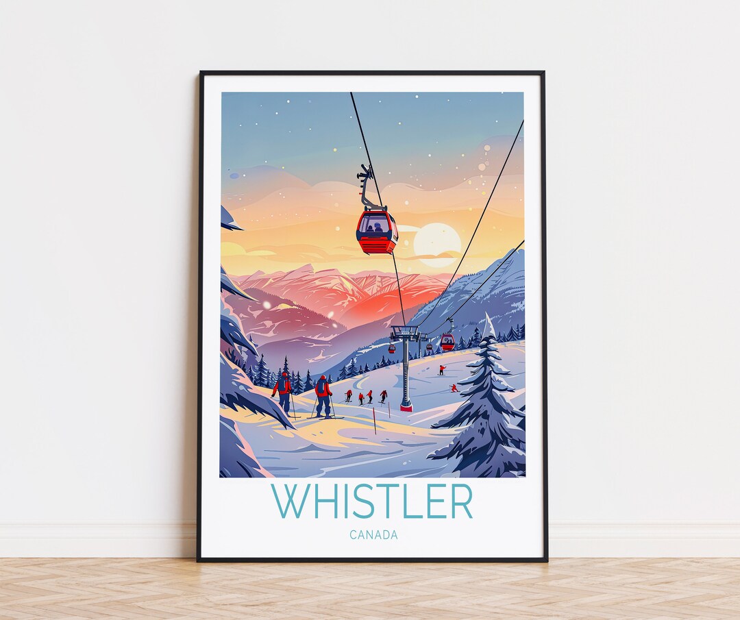 Whistler Travel Print, Whistler Ski Resort Poster, Canada Travel Wall ...