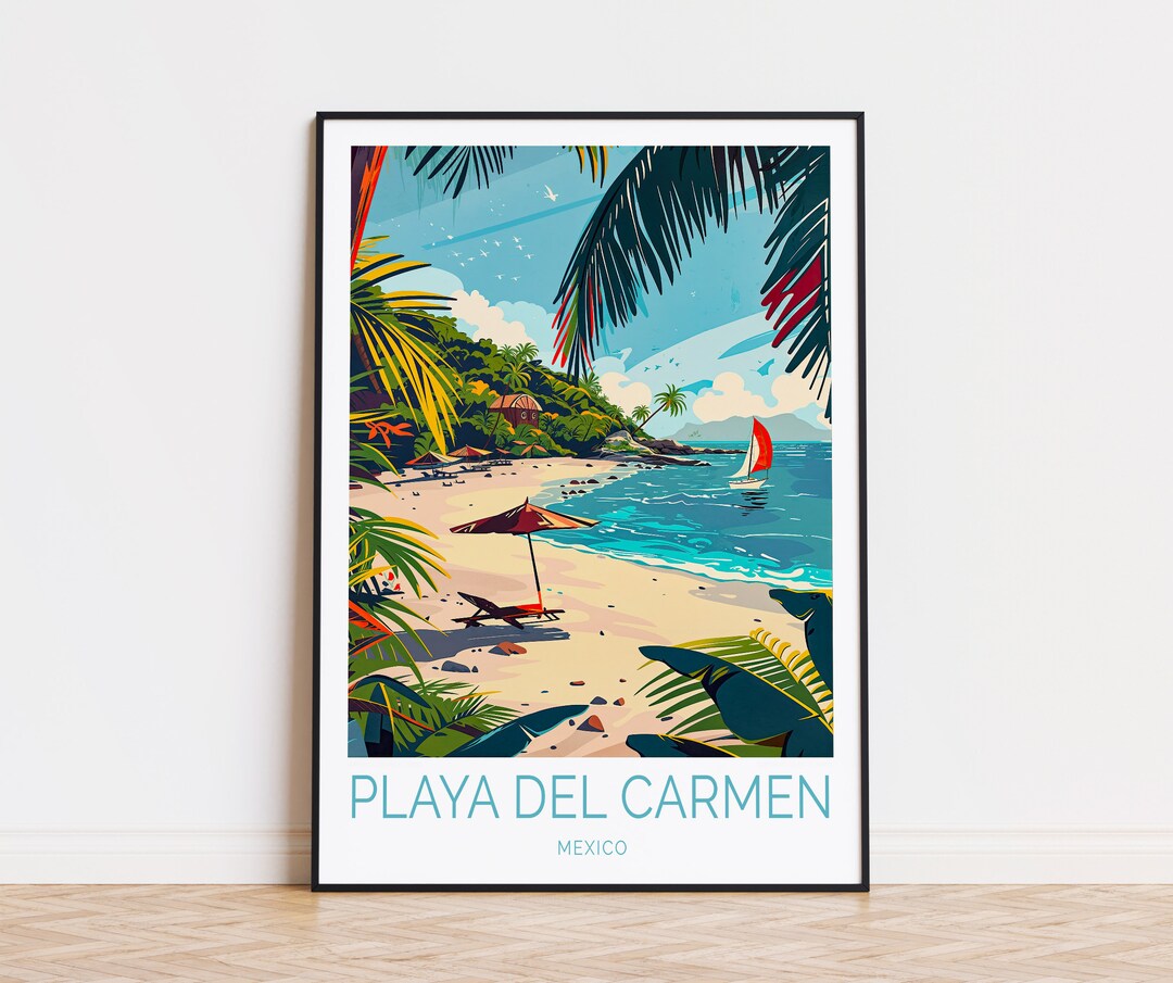 Playa Del Carmen Poster, Mexico City Wall Art, Playa Del Carmen Beach ...