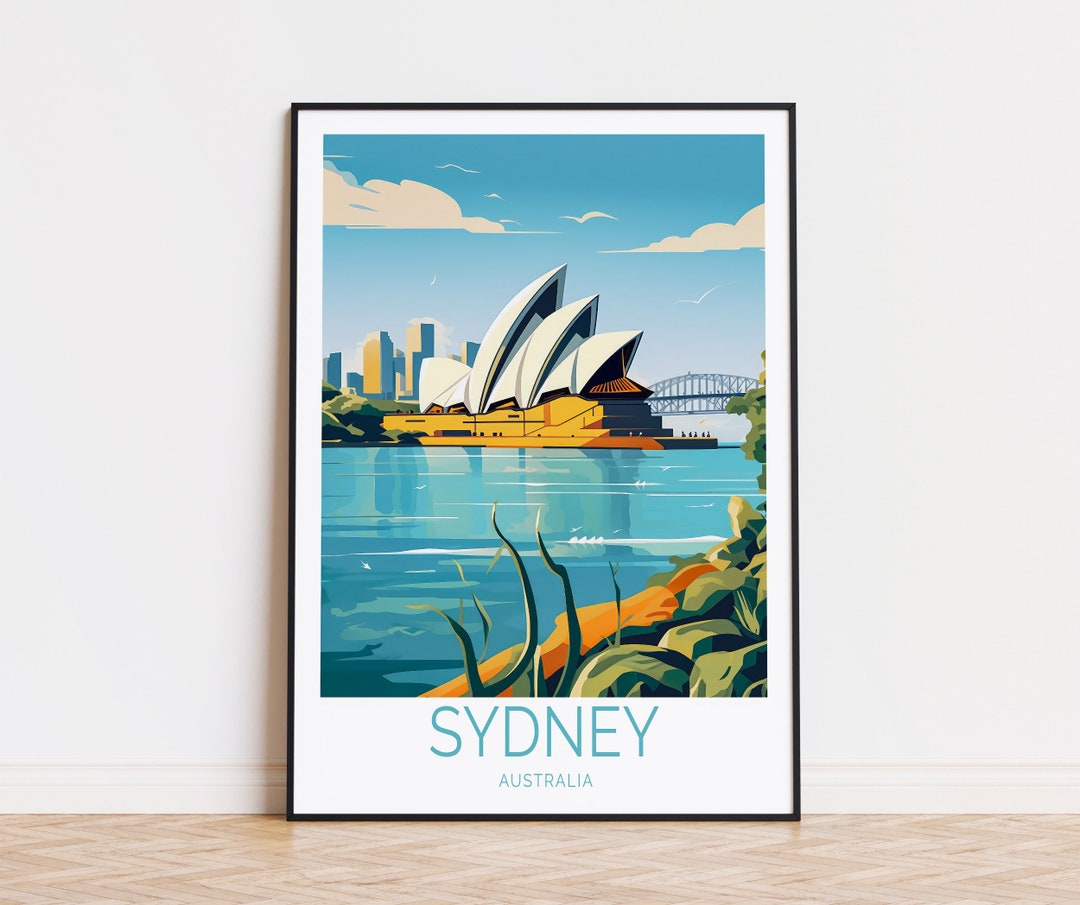 Sydney Travel Poster, Australia Wall Art, Sydney Australia Print, Home ...