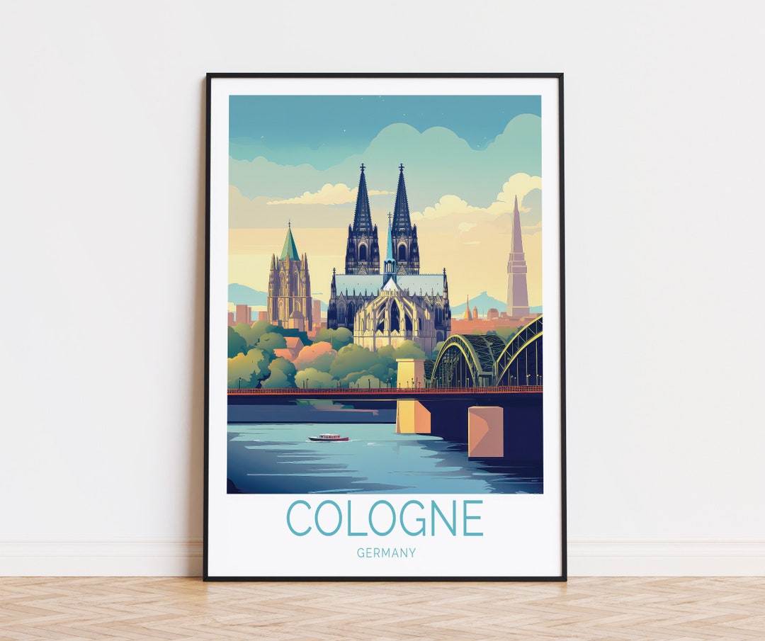 Cologne Germany Travel Poster, Germany Wall Art, Cologne Print, Home ...