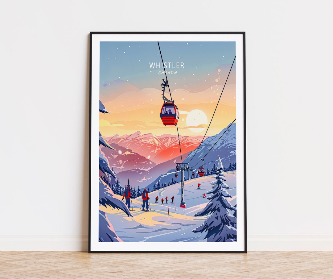 Whistler Canada Winter Travel Poster, Canada Travel Wall Art, Whistler ...