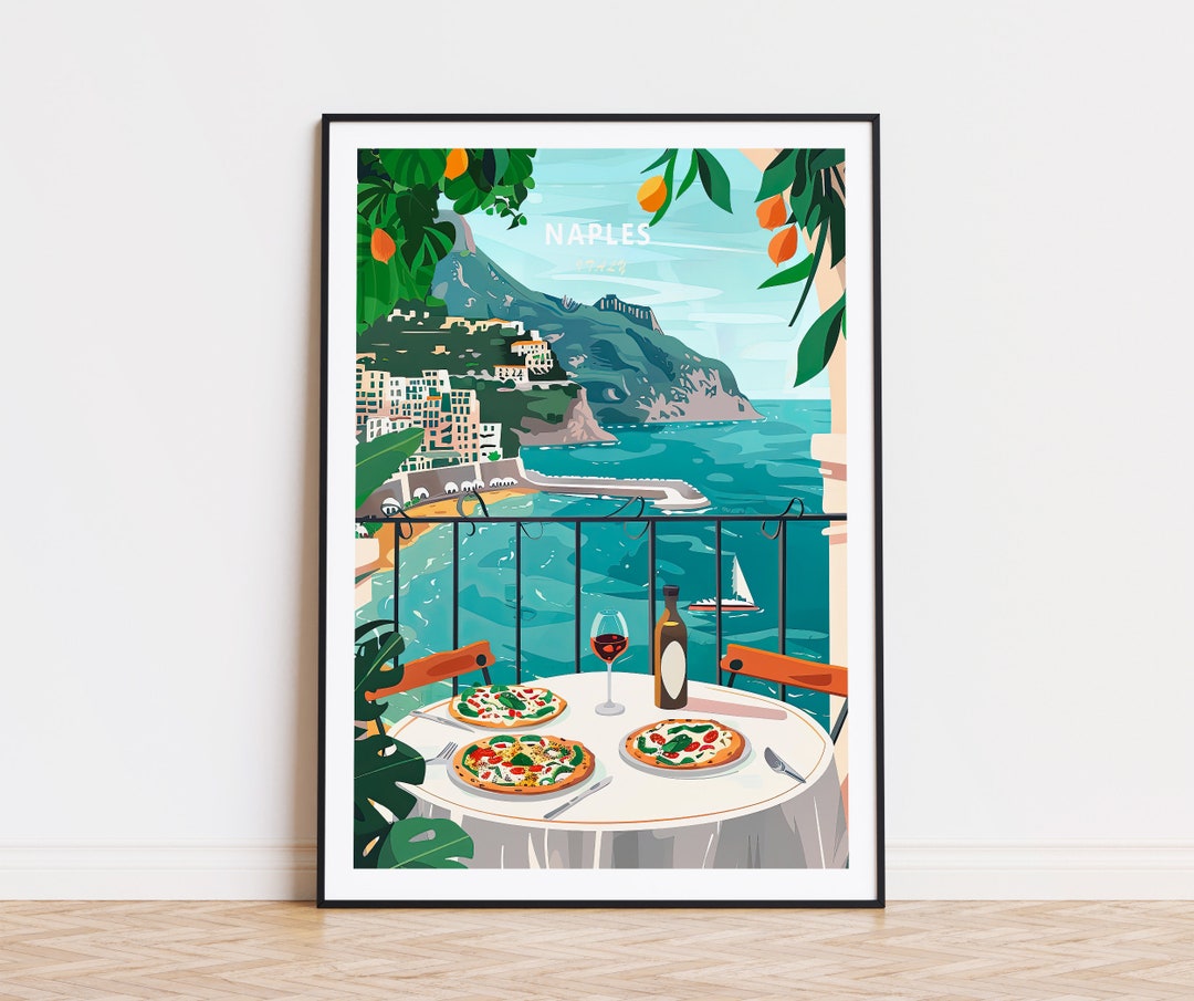 Naples Travel Print, Italy Naples Wall Art, Italy Custom Travel Poster ...