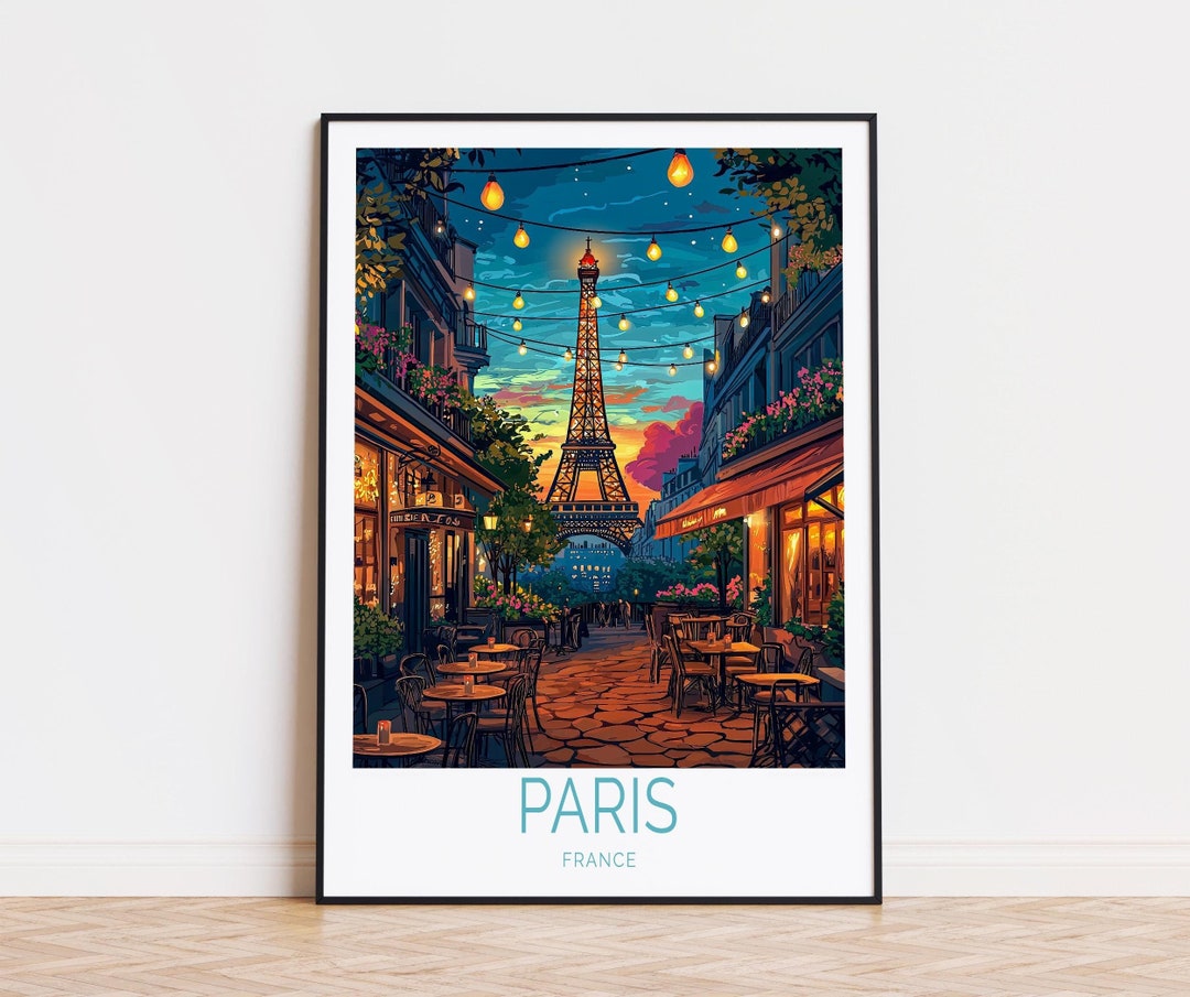 Paris Travel Poster, Paris France Wall Art, City Custom Travel Poster ...