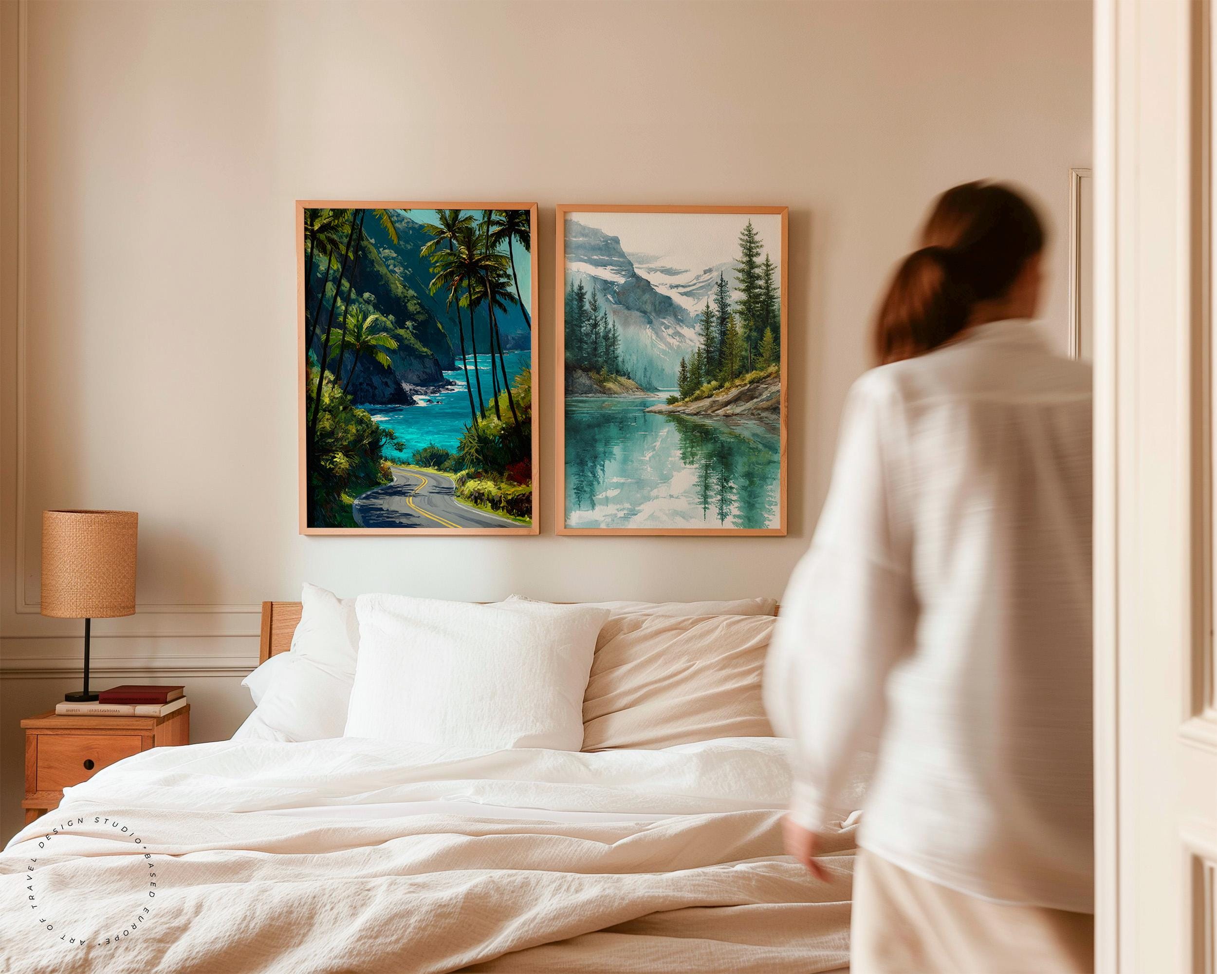 Hana Highway Maui Oil Painting Poster | Hawaii Coastal Road Wall Art ...