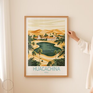 Huacachina Travel Poster, Peru Wall Art, Huacachina Peru Print, Peru ...